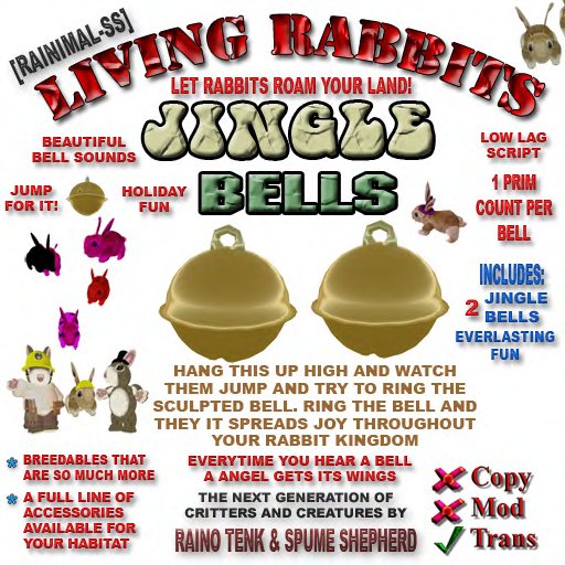 Second Life Marketplace - [Rainimal-SS] Living Rabbit Toy - Jingle Bells
